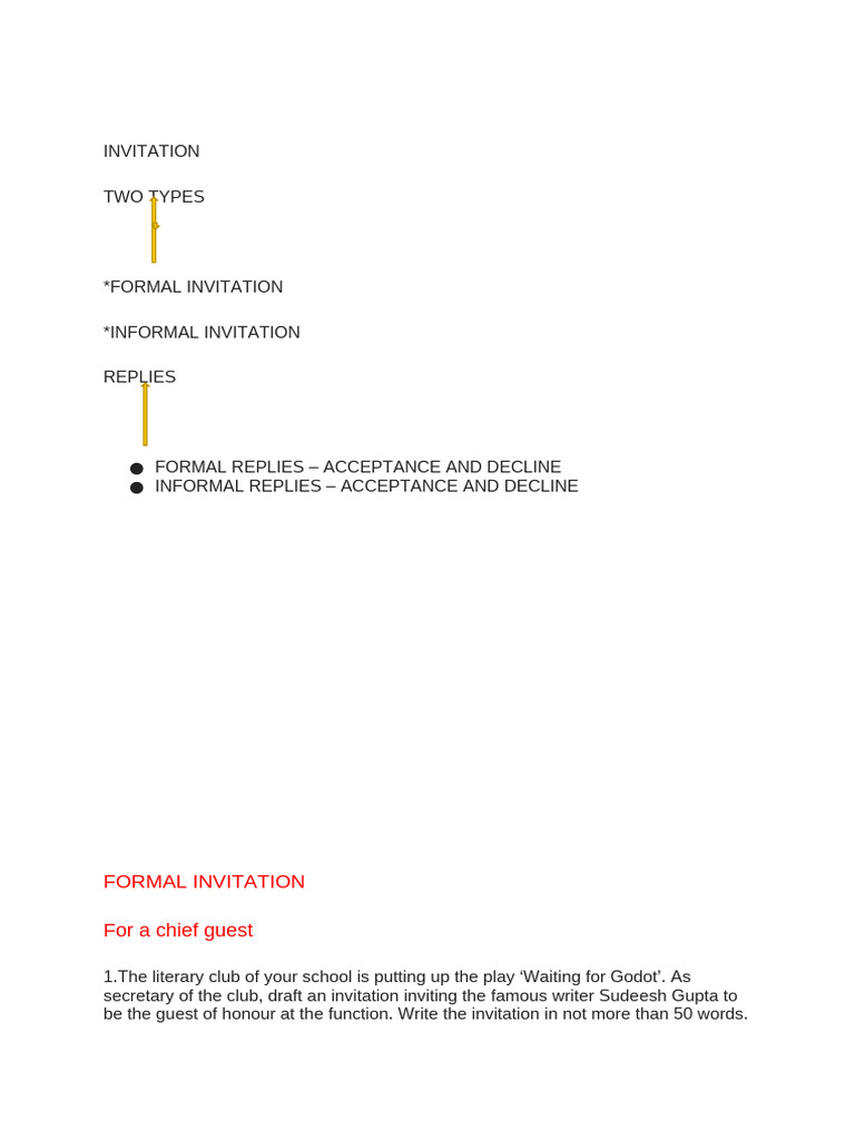 Invitation For Class Xii | PDF