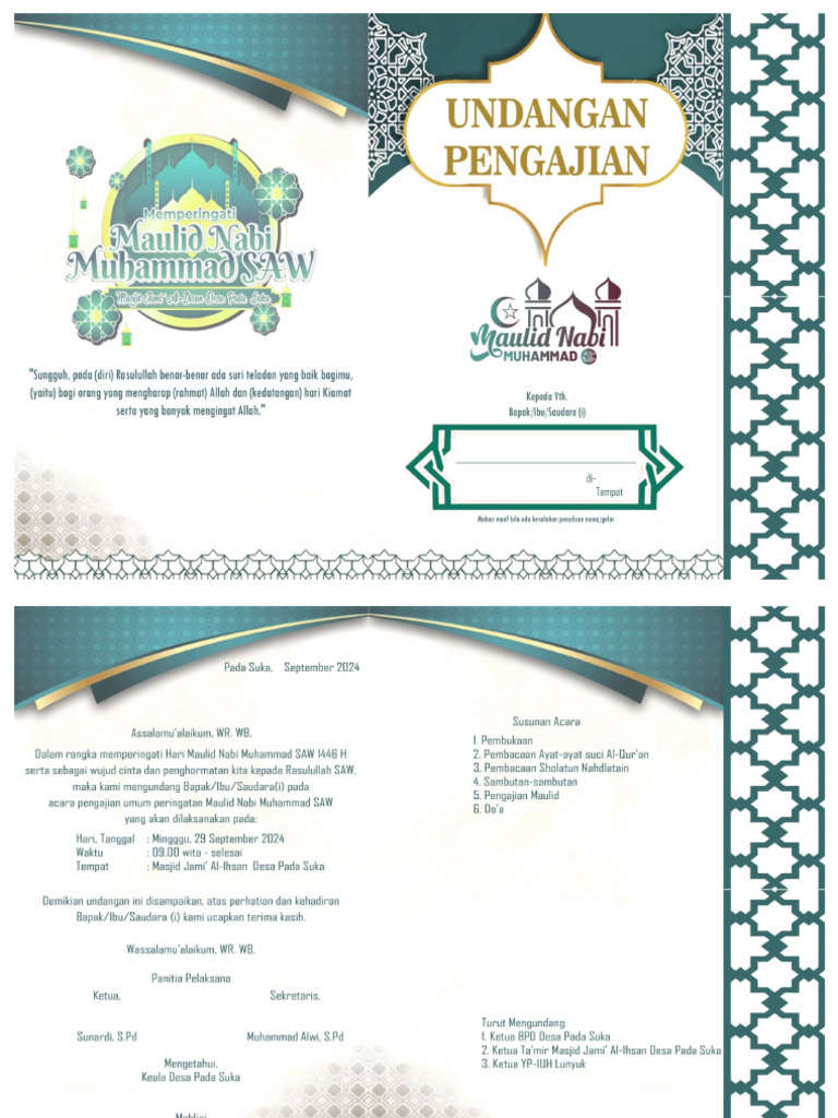 Undangan Maulid | PDF