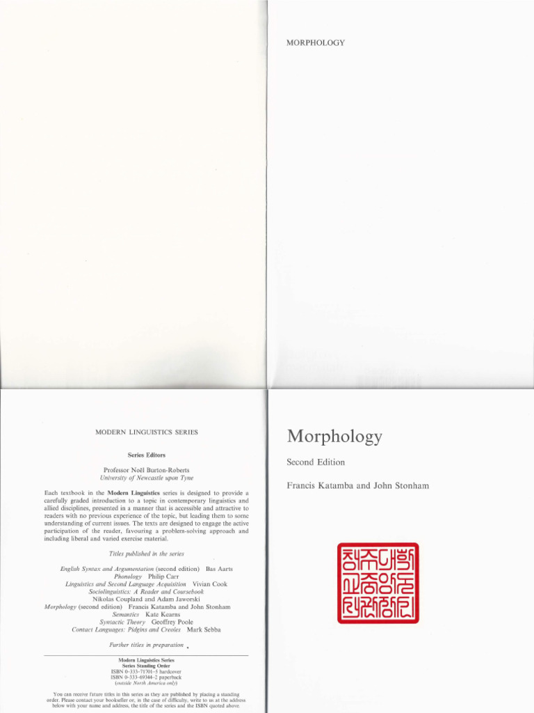 Francis Katamba John Stonham Morphology | PDF