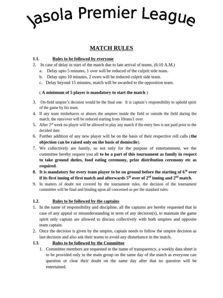 JPL Match Rules | PDF