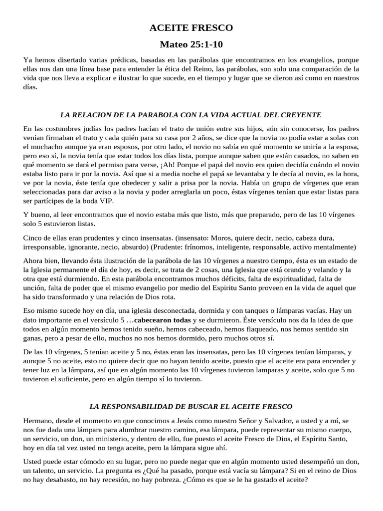 Aceite Fresco | PDF