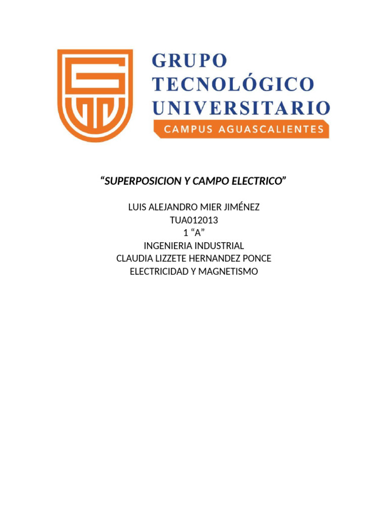 Tarea 4 Superposicion y Campo Electrico | PDF