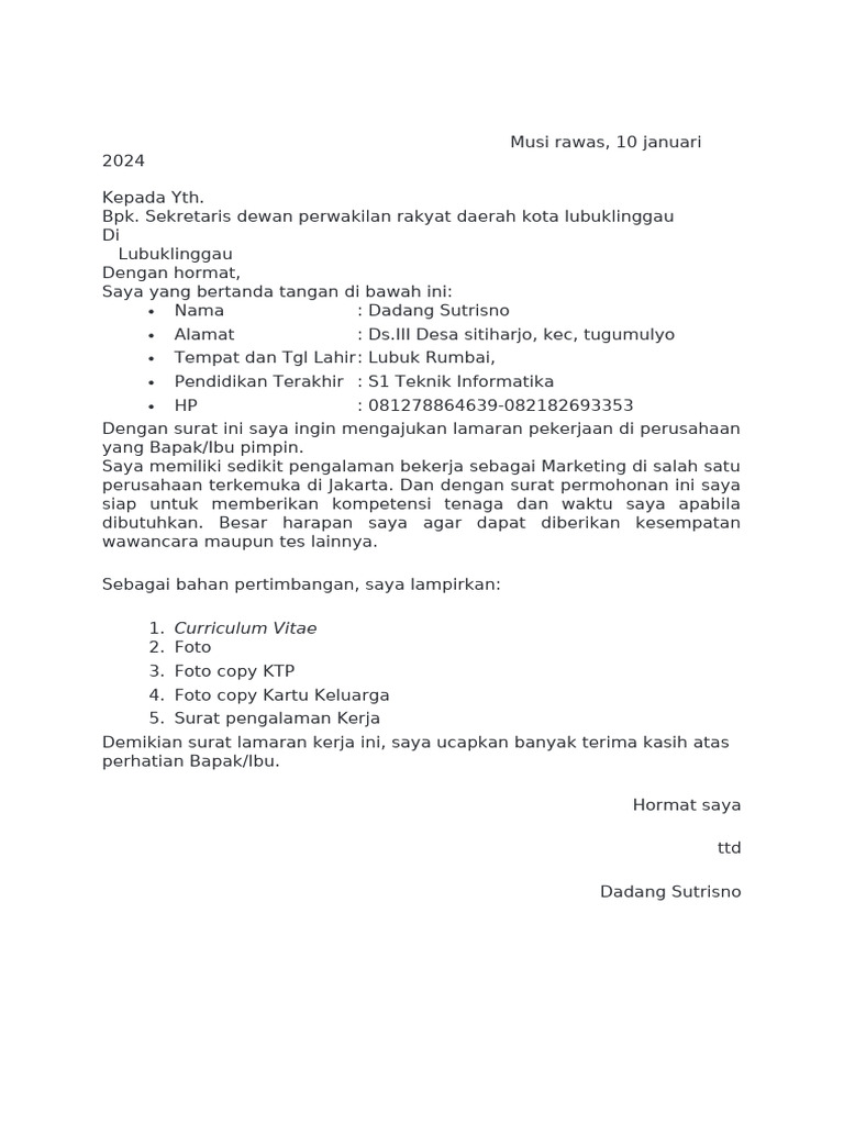 Kepada Yth | PDF