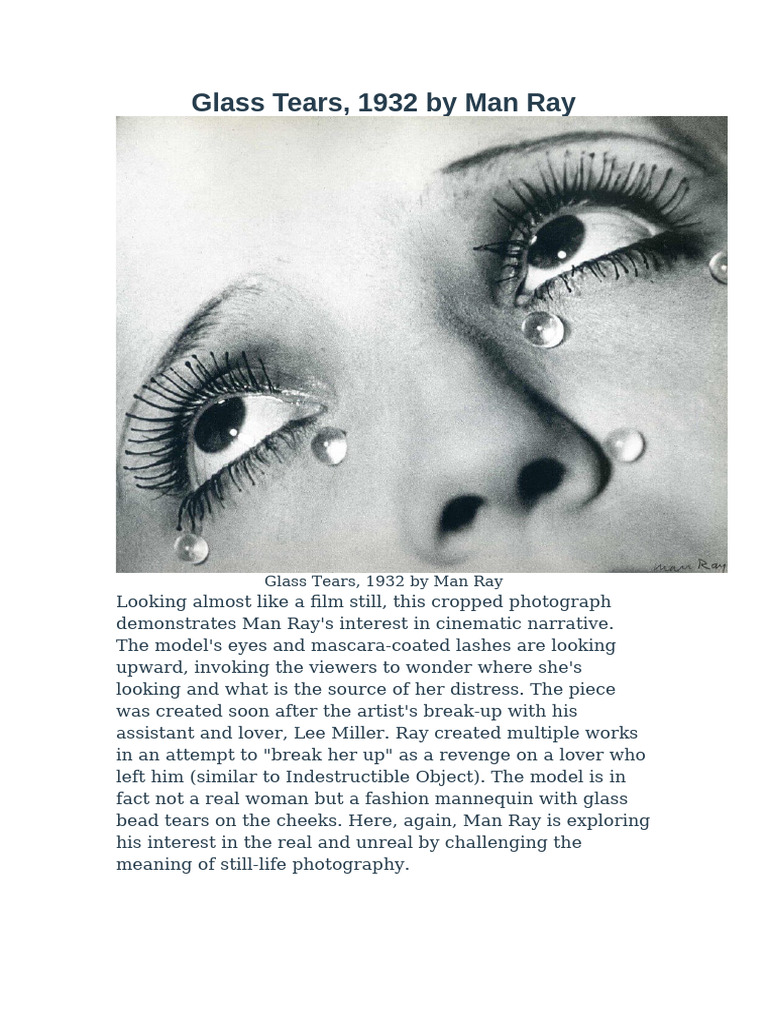 Man Ray Glass Tears 1932 | PDF