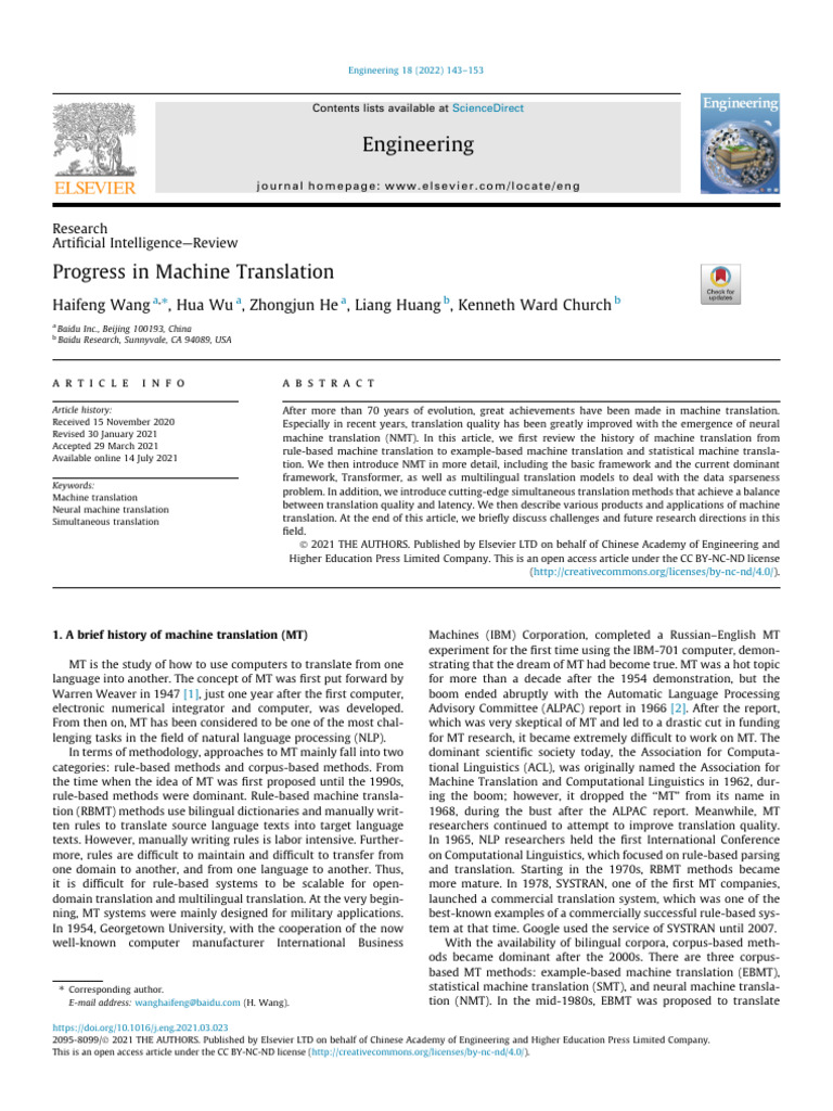 Progress in Machine Translation | PDF