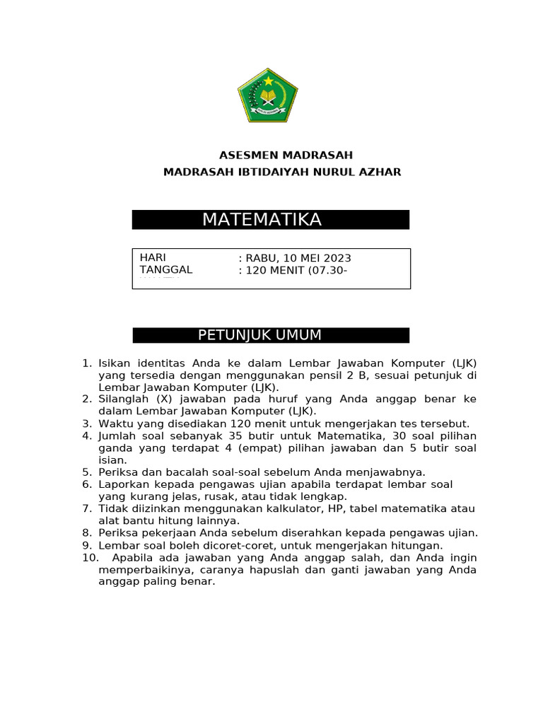 Format Soal | PDF