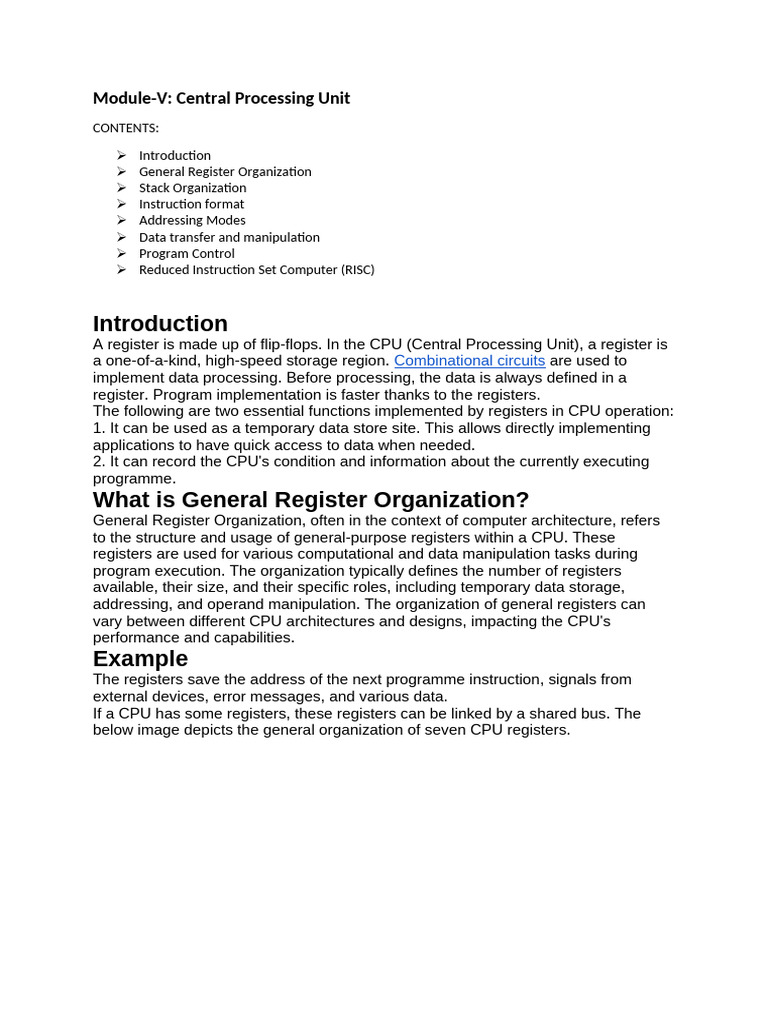 Module5 - Upto General Register Organization | PDF | Central Processing ...