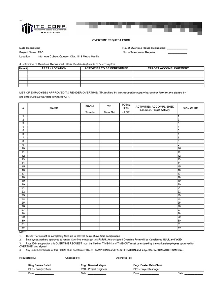 Ot Form | PDF