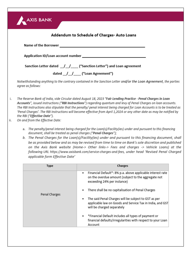 Addendum For NEW VERSION - Auto Loan | PDF