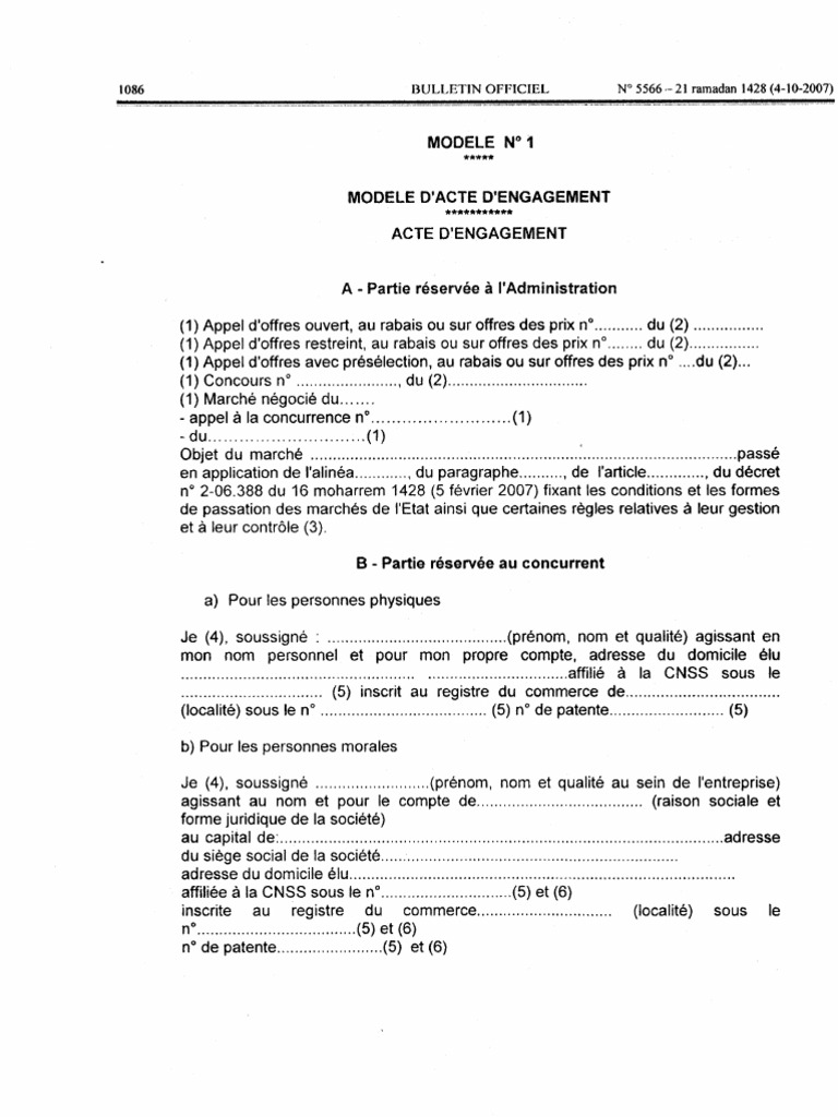 Modele Acte Engagement | PDF