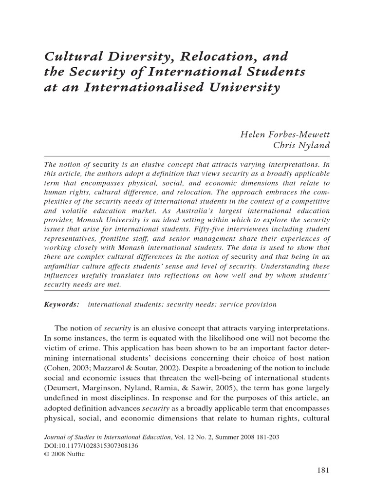 Forbes Mewett Nyland 2007 Cultural Diversity Relocation and The ...