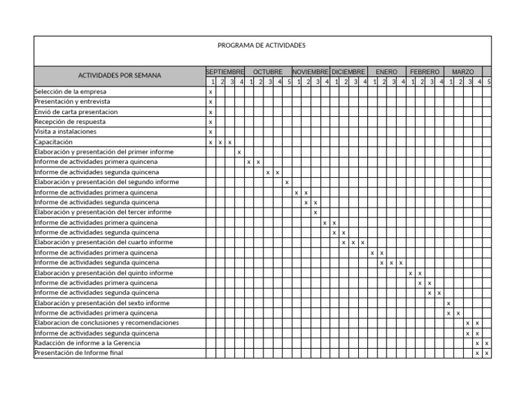 Programa de Actividades | PDF