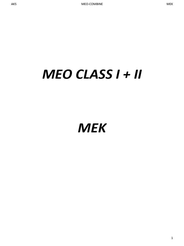 Meo Combine Mek | PDF