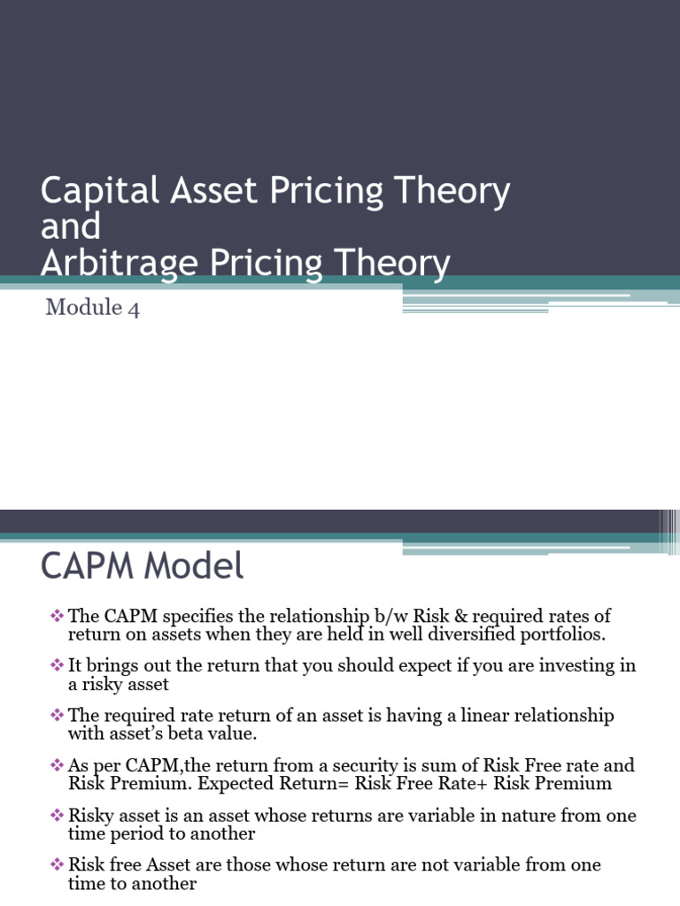 Capital Asset Pricing Theory | PDF | Capital Asset Pricing Model ...