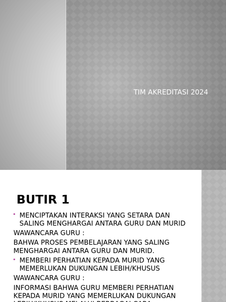 Presentasi Butir Wawancara | PDF
