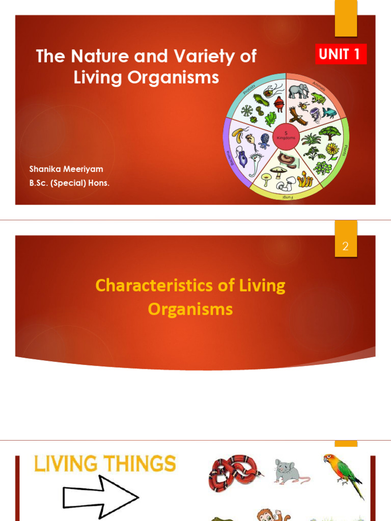 Unit 1 - Characteristics of Living Organisms | PDF