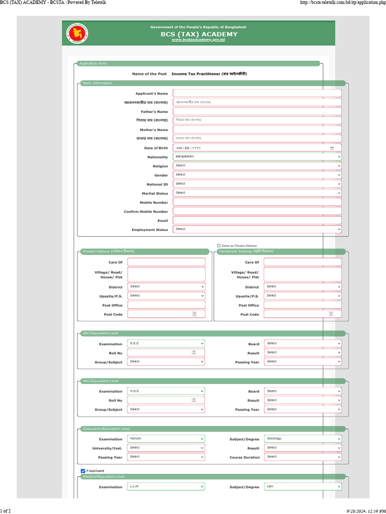 Bcs (Tax) Academy - Bcsta - Powered by Teletalk | PDF