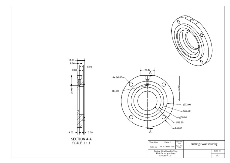Bearing Cover Drawing Sheet | PDF