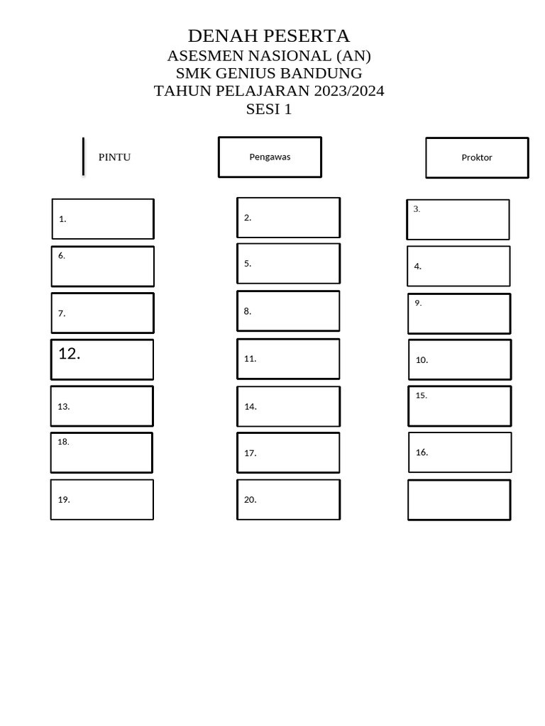 Format Denah Anbk | PDF