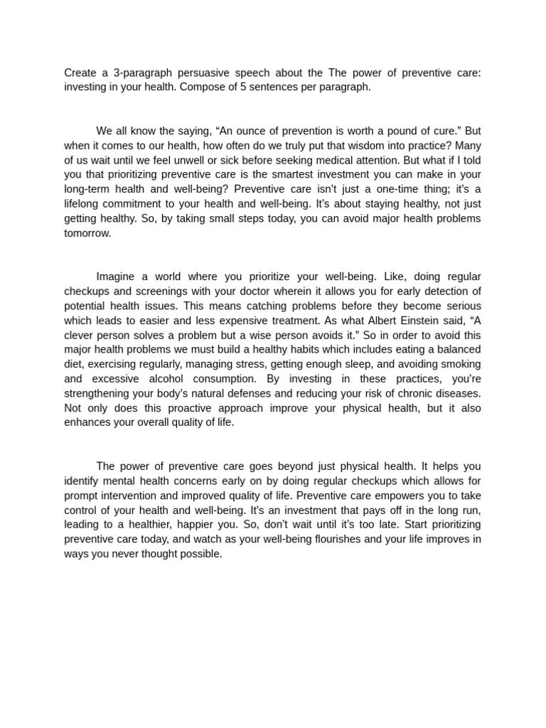 Preventive Care | PDF