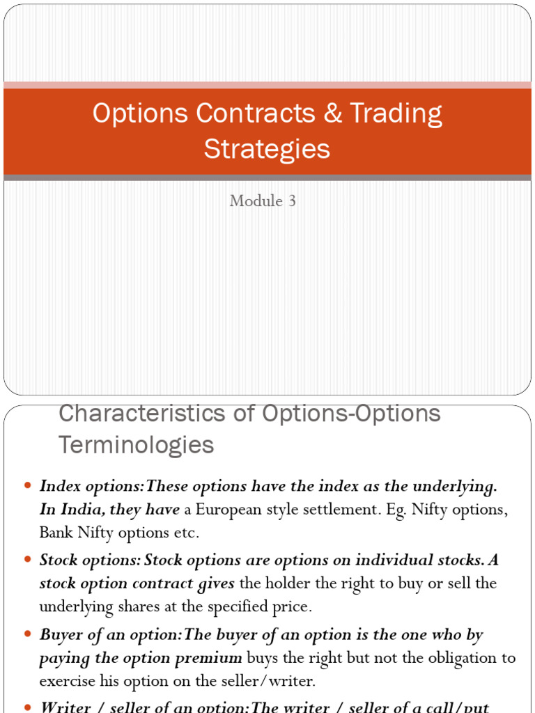 Module 3 Options Contracts & Trading Strategies | PDF | Option (Finance ...