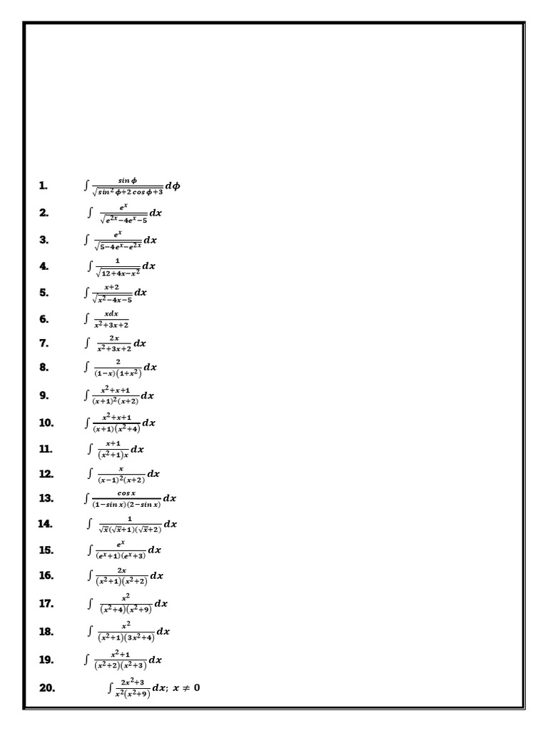 Imp Q Indefinite Integration | PDF
