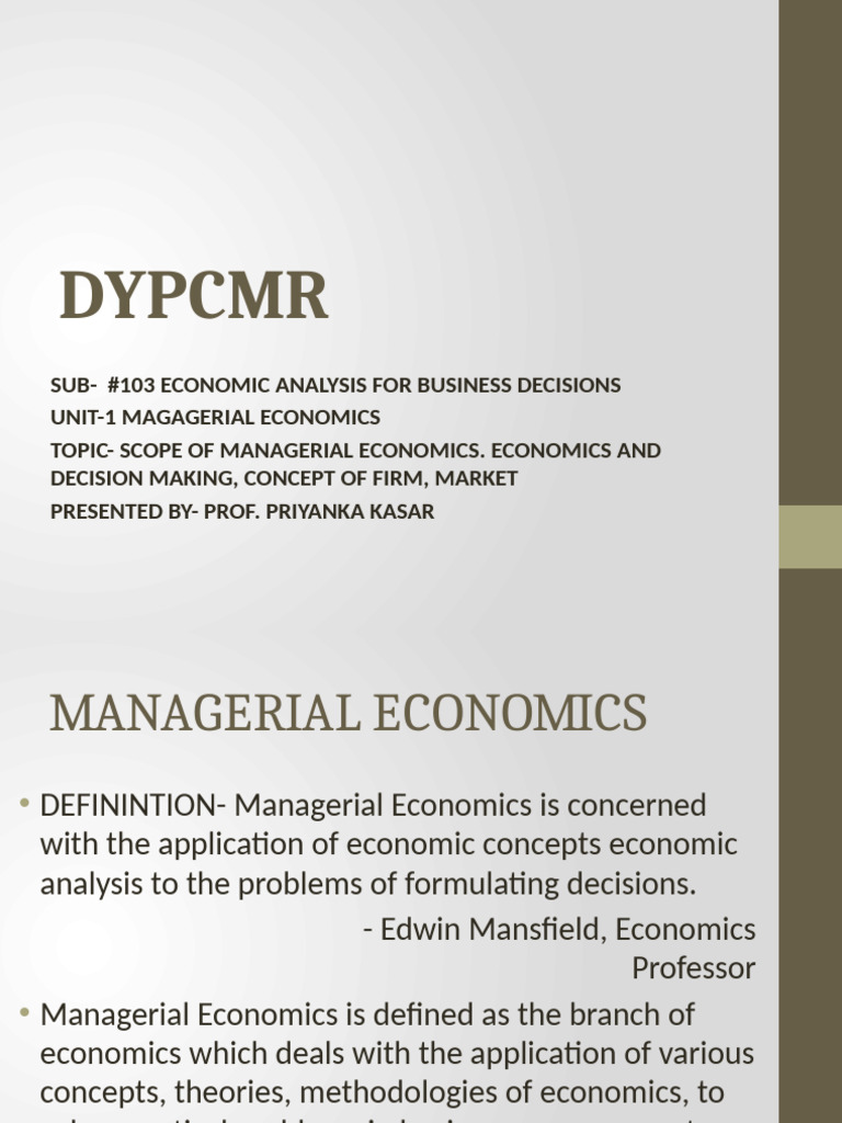 DYPCMR Unit-1 Topic Scope | PDF