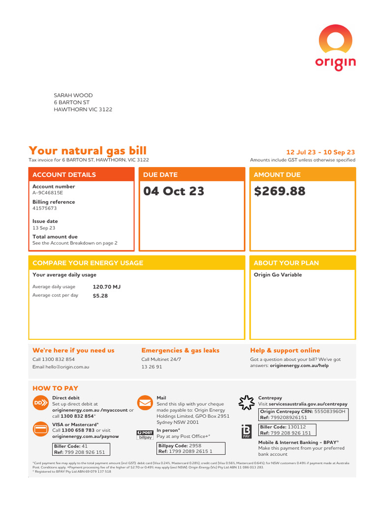 Your Natural Gas Bill: Account Details Due Date Amount Due | PDF