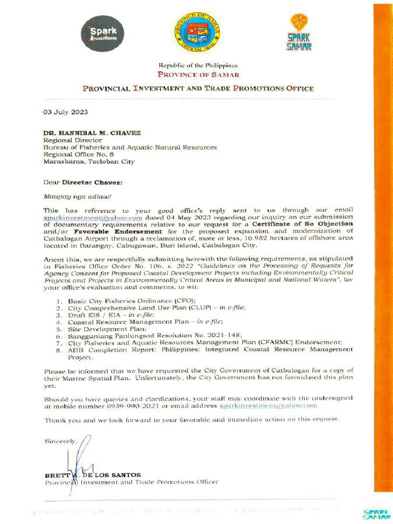 BFAR Transmittal Letter | PDF