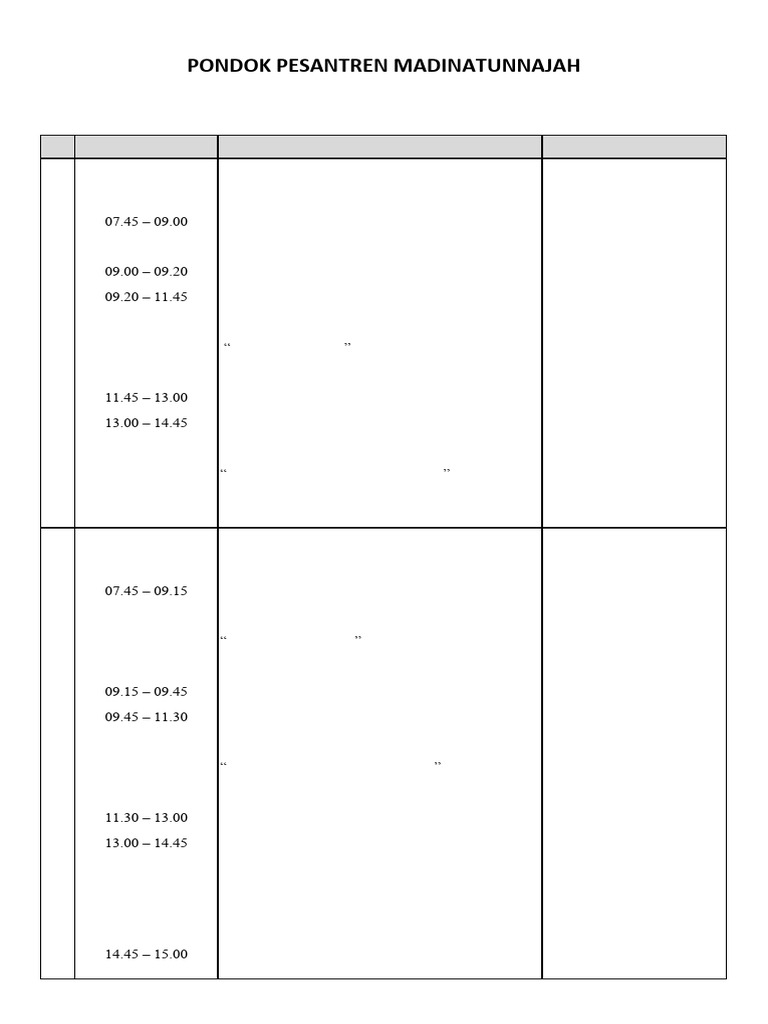 Jadwal Raker MN 2023 | PDF
