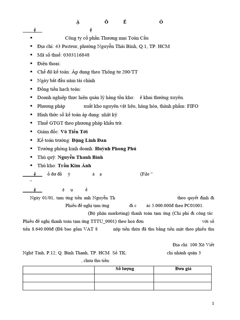 Bai Tap Tinh Huong - KTMP 2 | PDF