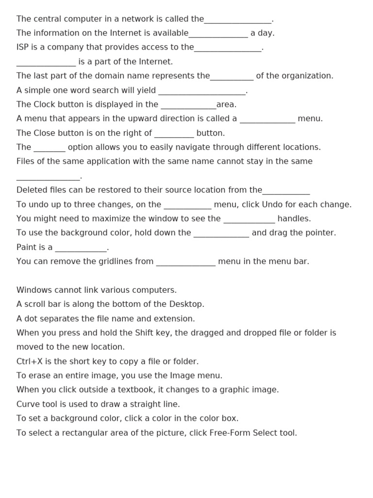 Computer Class-6 Final Term | PDF