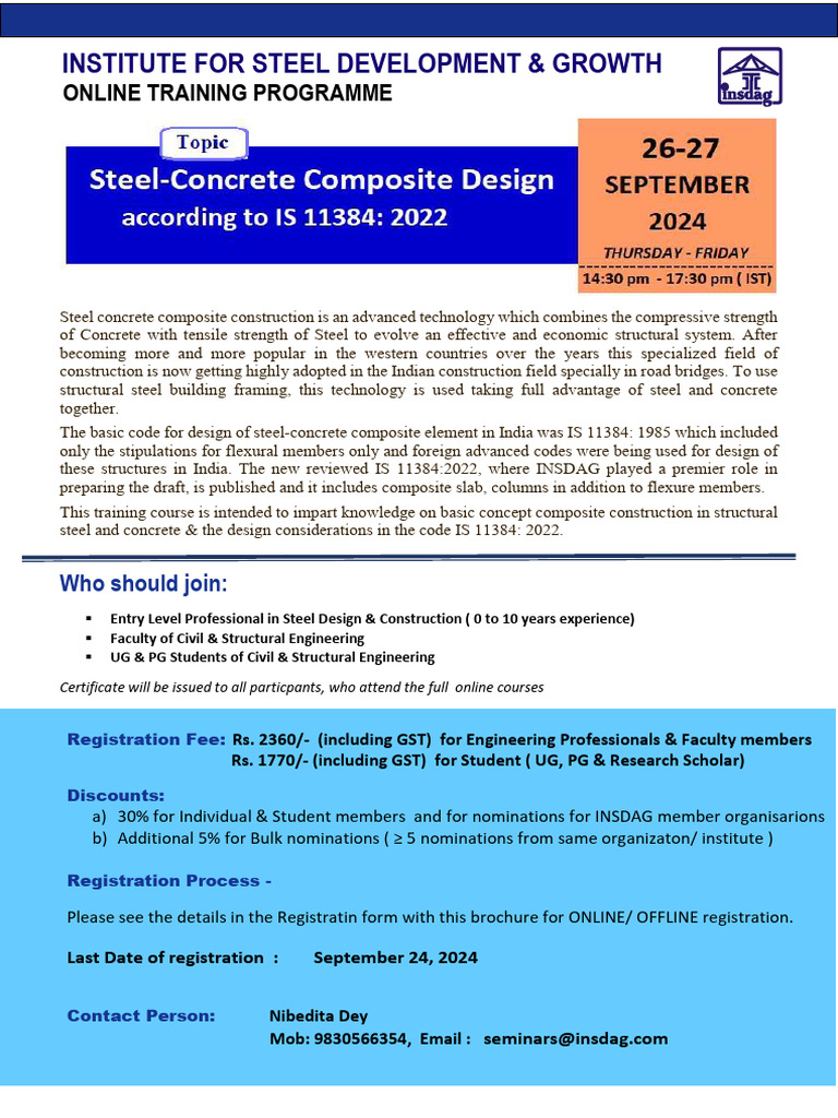 Brochure & Registration Form - Steel Concrete Composite Design ...