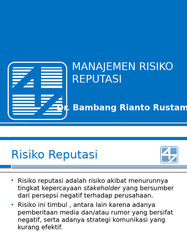 11 - Manajemen Risiko Reputasi | PDF