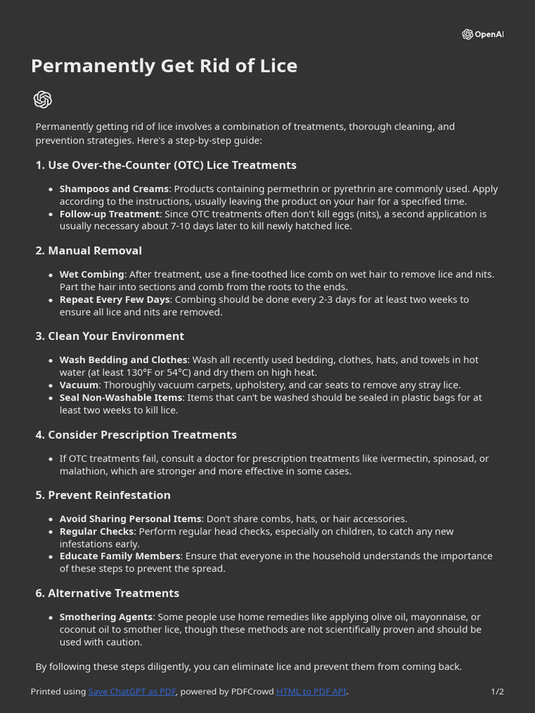 Permanently Get Rid of Lice | PDF