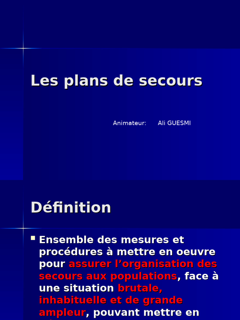 Les Plans de Secours Et Son Déclenchement en Cas D'accident | PDF