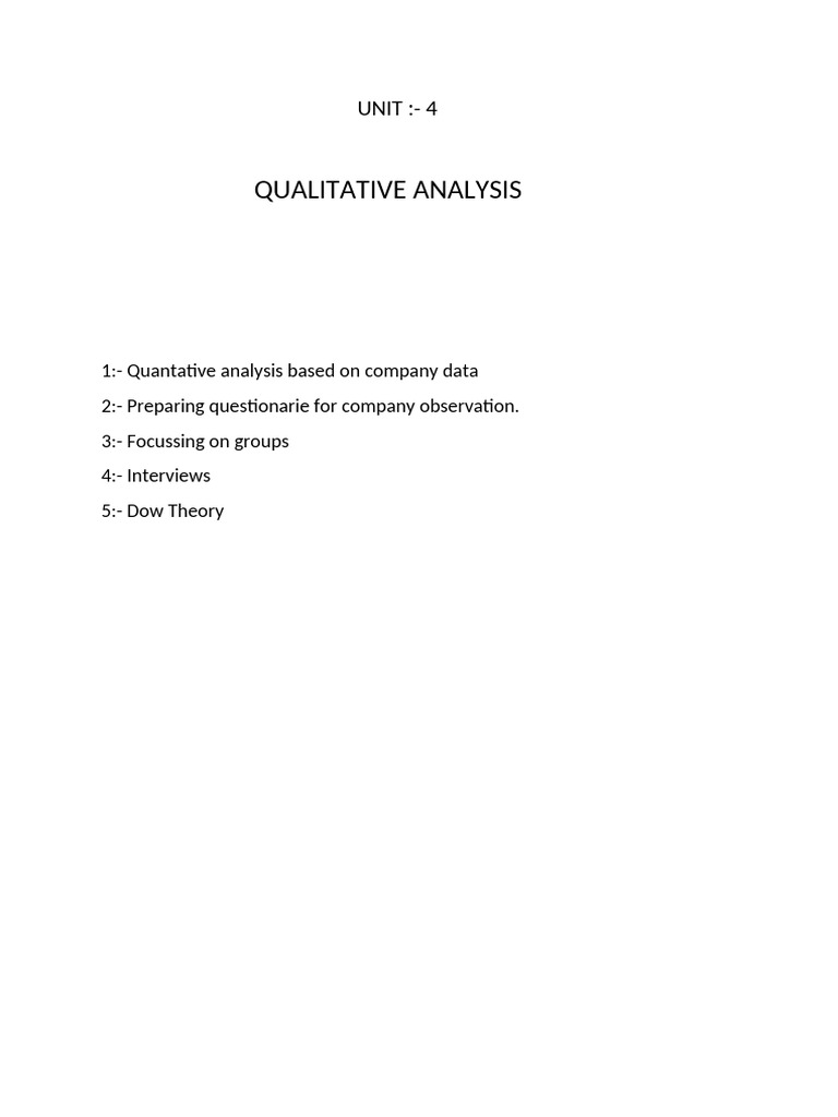 Qualitative Analysis | PDF