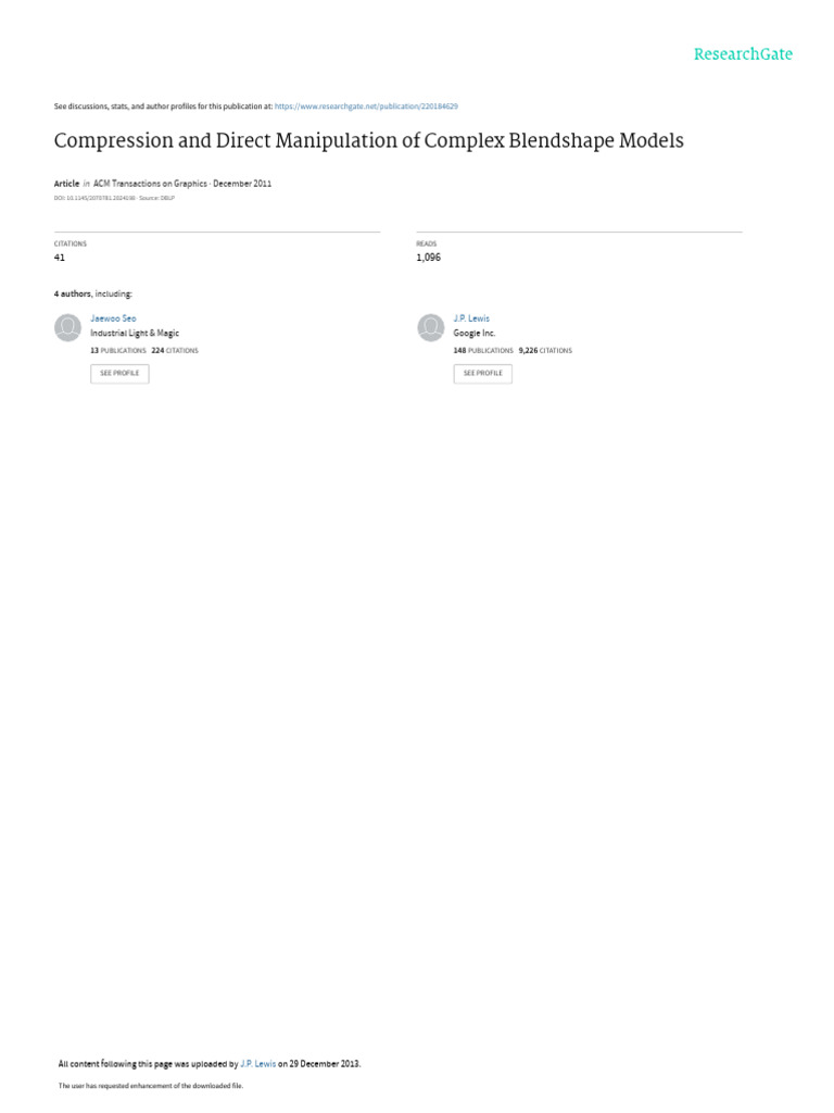 Compression and Direct Manipulation of Complex Ble | PDF