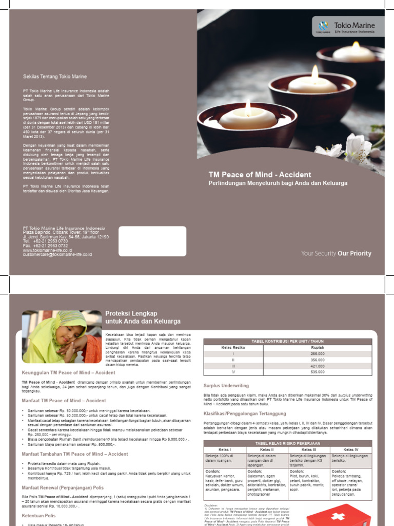 TM Peace of Mind - Accident Brochure (Bahasa Indonesia) | PDF