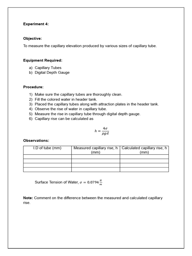 Experiment-4 Fluid Mechanics Lab | PDF