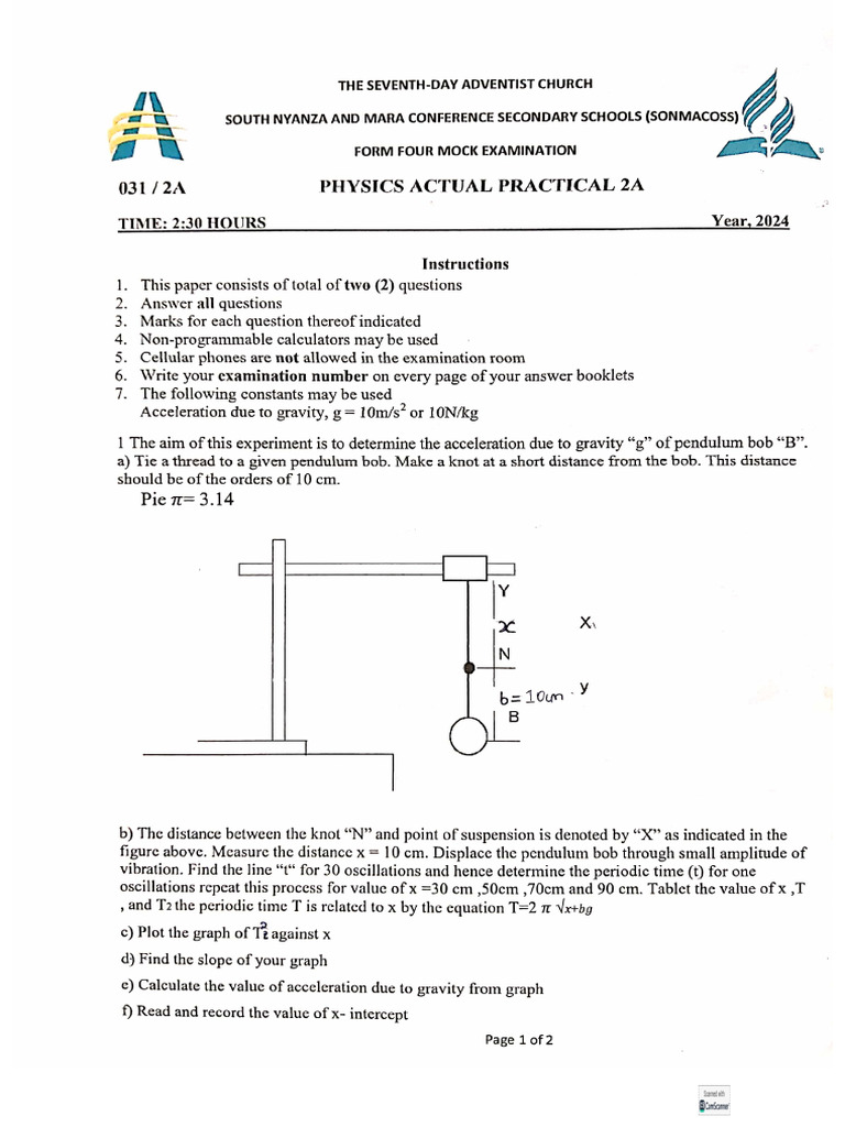 Physics 2A Sonmacos 2024 | PDF
