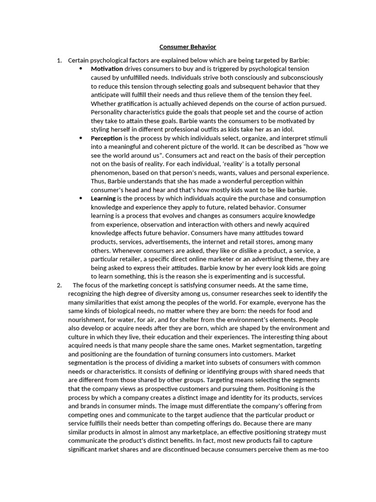 Consumer Behavior | PDF