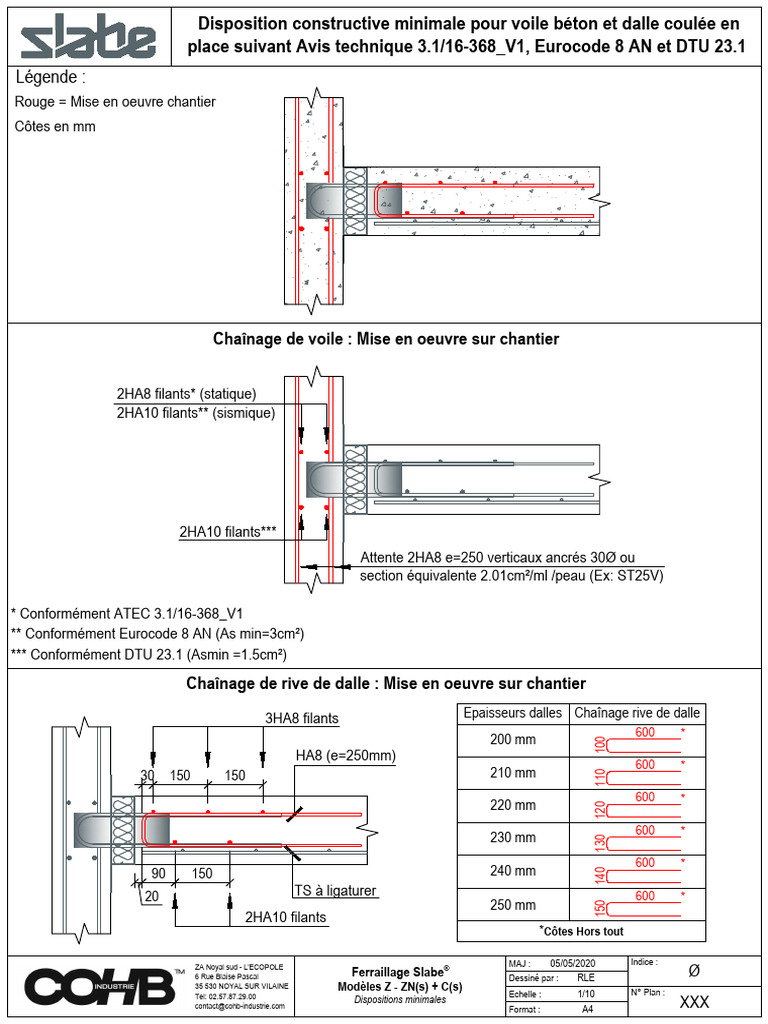 Voile Et Dalle Beton CSP | PDF