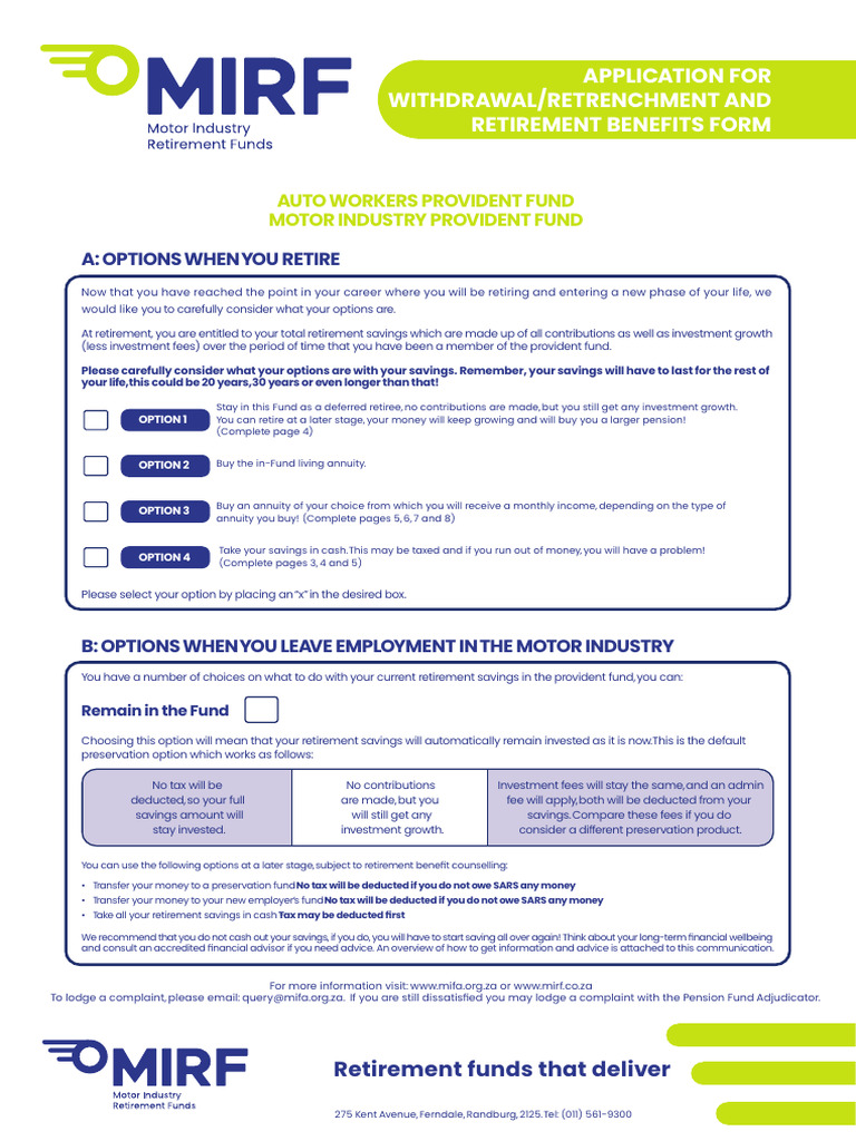 MIRF Withdrawalretreanchmentretire | PDF | Life Annuity | Business