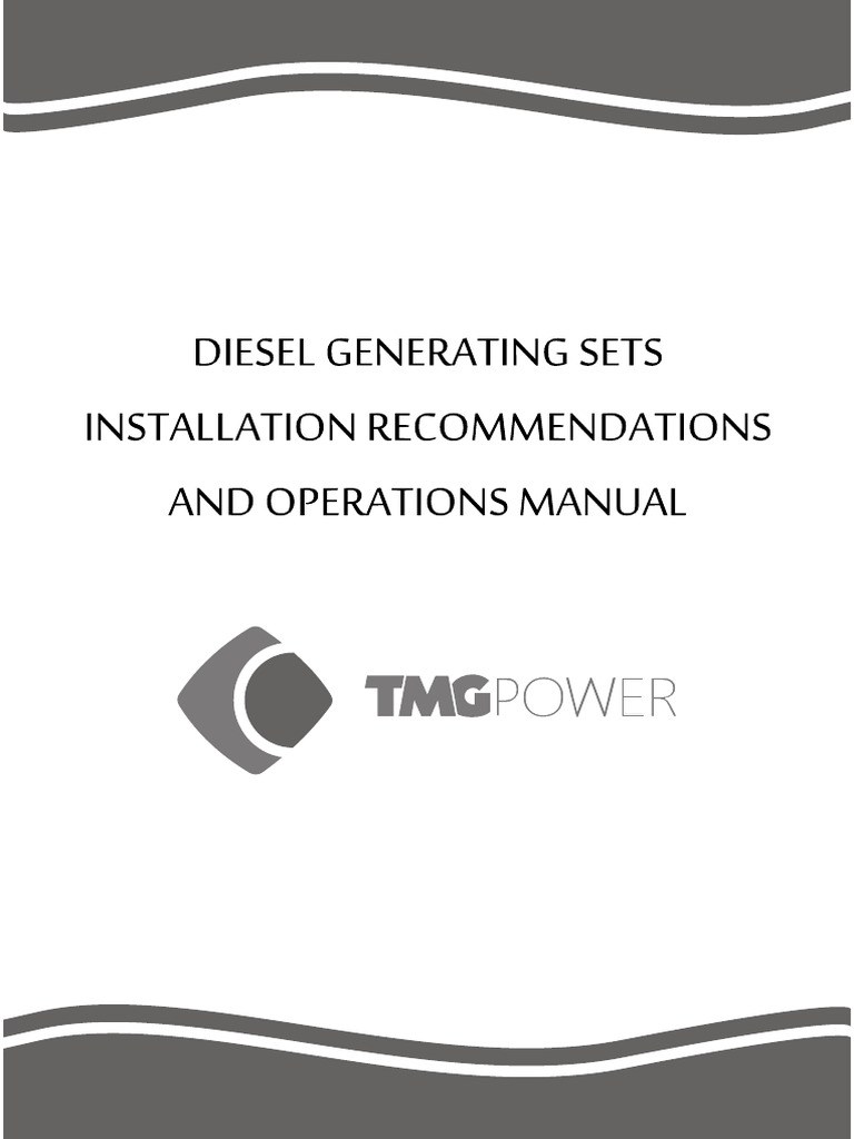 tmg generators Operations Manual | PDF