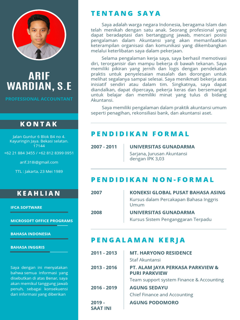 CV Arif Wardian 2 | PDF