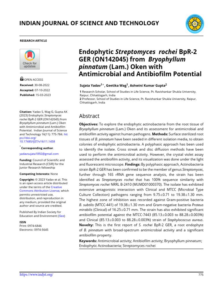 Antimicrobial Endophyt | PDF