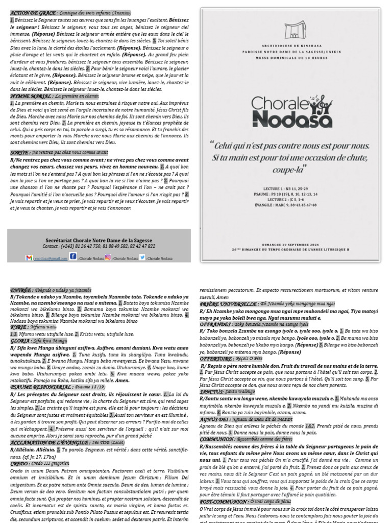 Feuillet de Dimache 26 Ème Dim Du To-1 | PDF