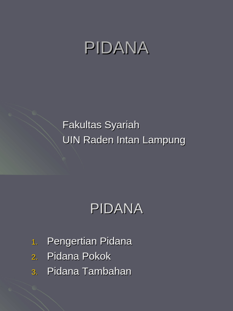 PIDANA | PDF