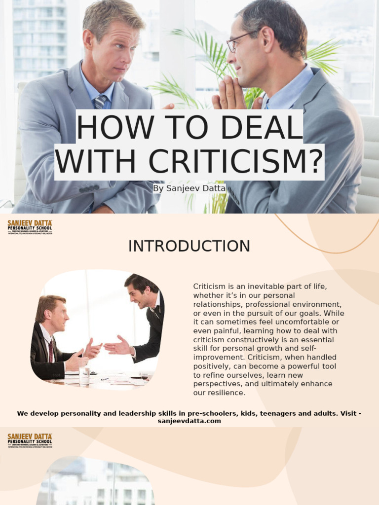 How to Deal With Criticism? | PDF | Adolescence | Leadership